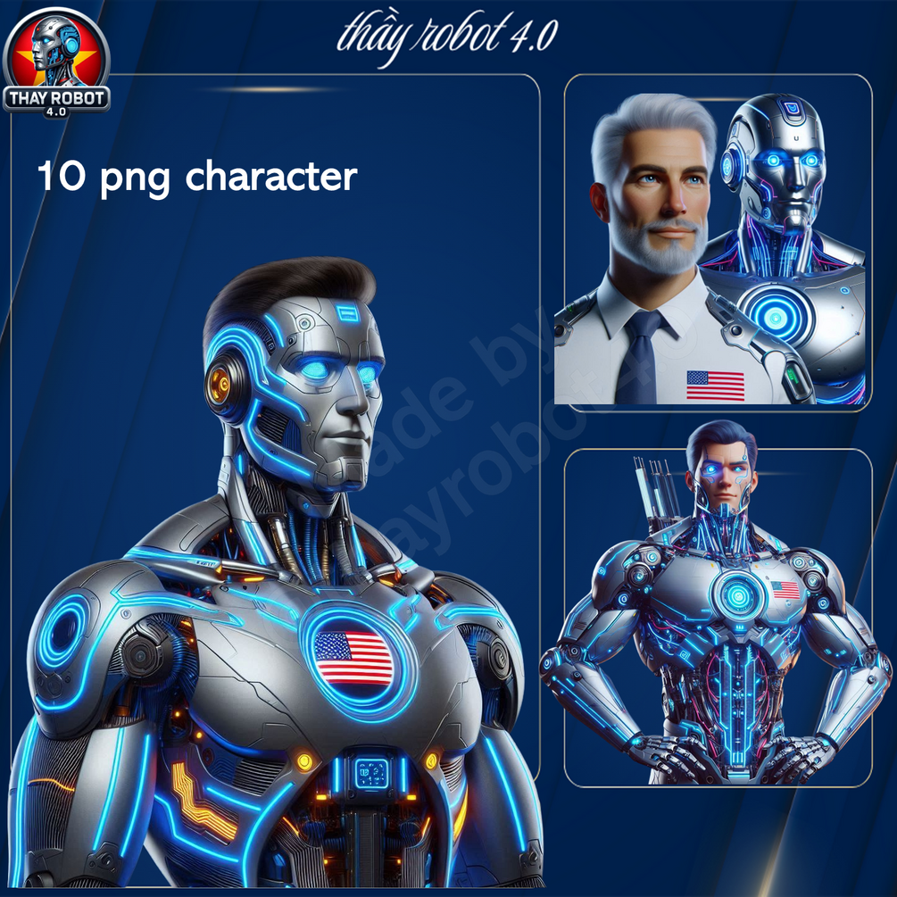 Future American Leaders – 10 PNG Robot Characters