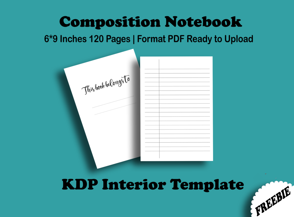 Composition Notebook KDP Interior template,120 Pages