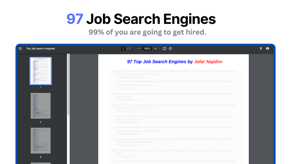 97 Top Job Search Engines