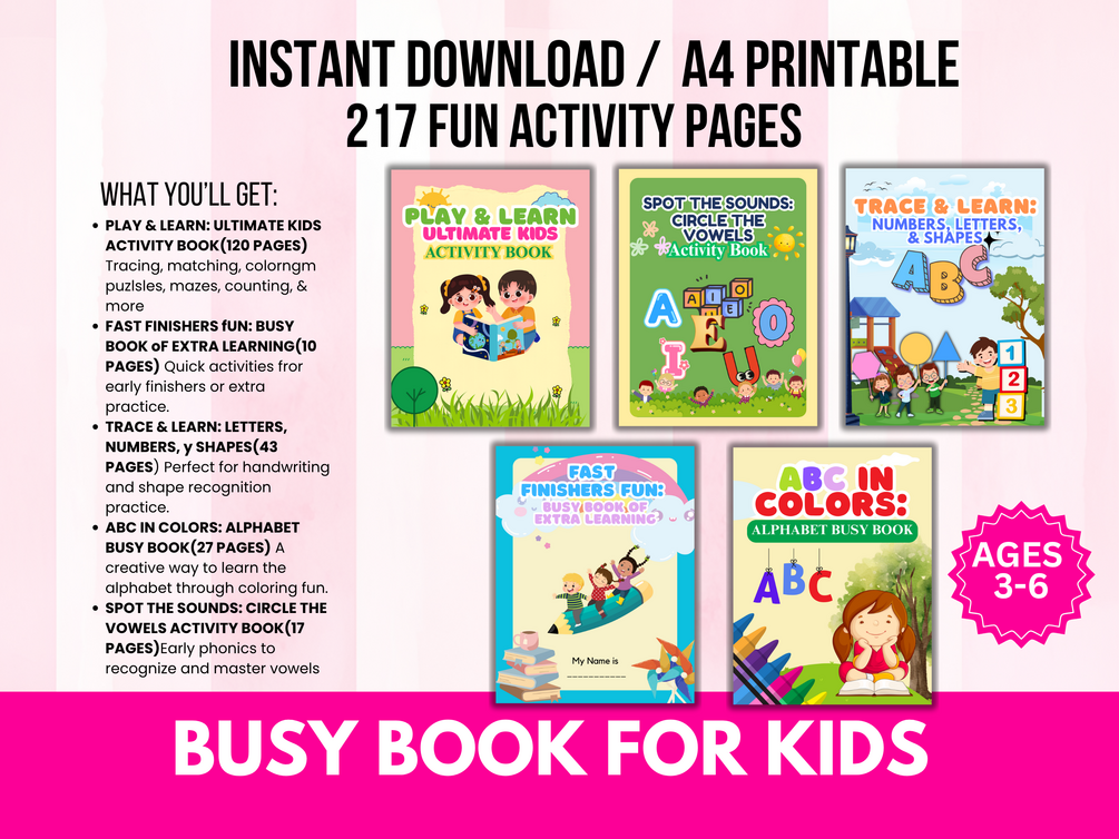 Ultimate 5-in-1 Busy Book Bundle | 217 Pages Printable Preschool ...