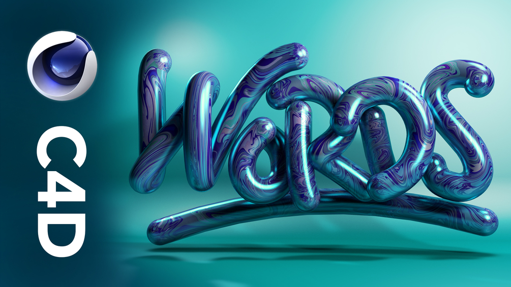 Words 3D design (C4D & PSD)