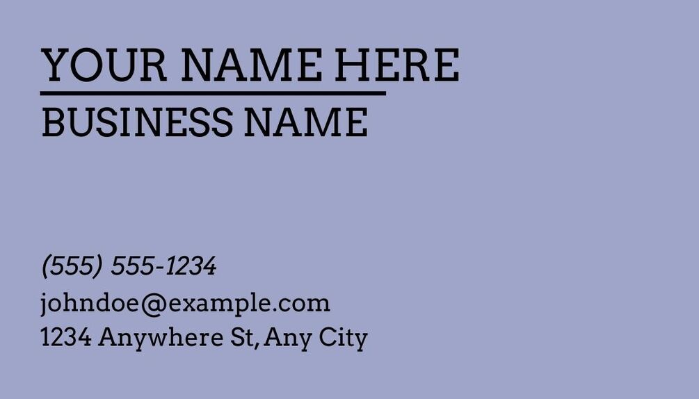 Casual Business Card Template (Canva Editable)