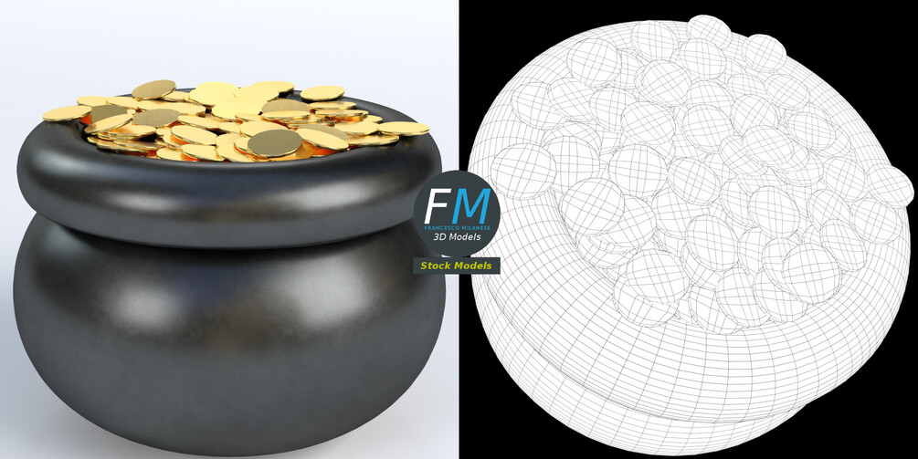 3D MODEL - Pot of gold