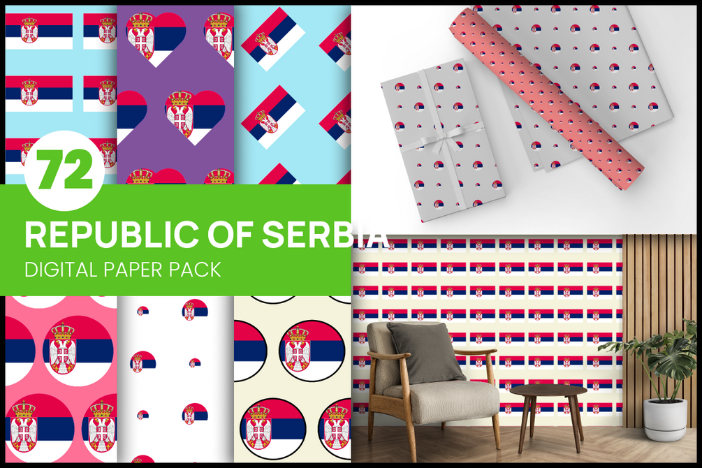 Republic of Serbia Seamless Patterns