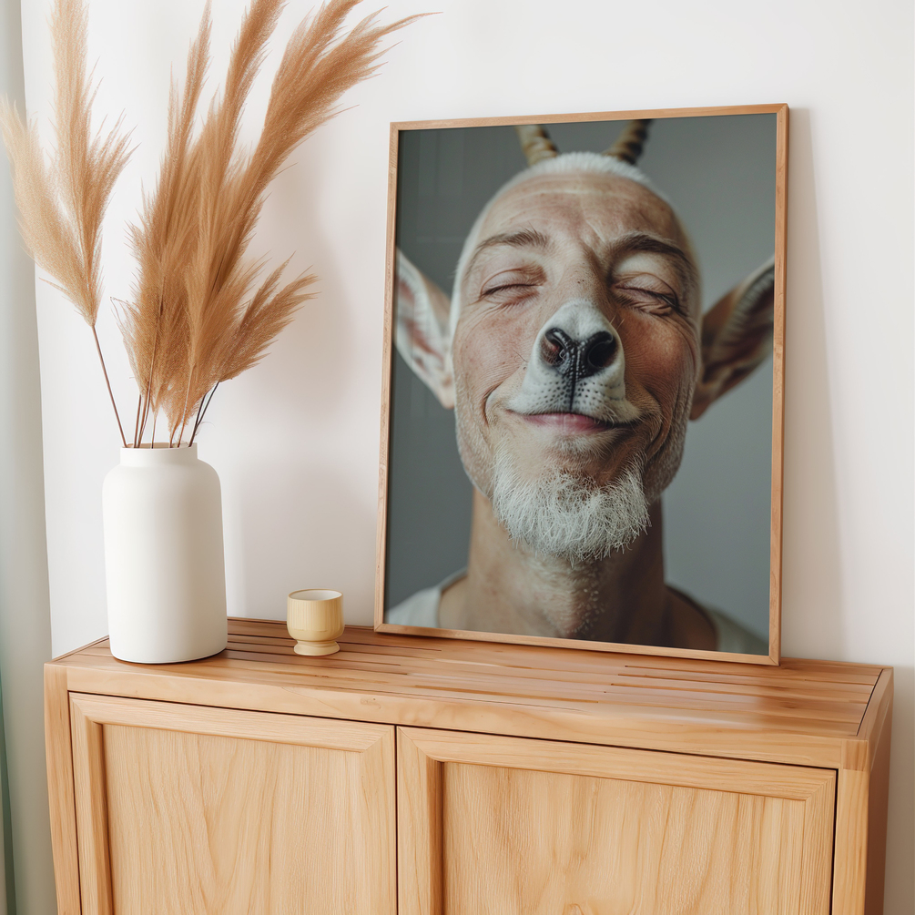 Man Antelope | DIGITAL DOWNLOAD | human-animal fusion | neomorph wall ...