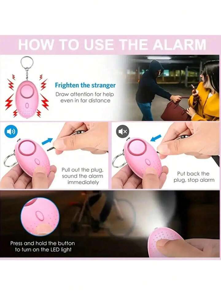 Personal Alarm Keychain W/Flashlight