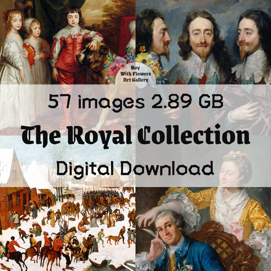 57 digital images of The Royal Collection paintings, people landscape ...