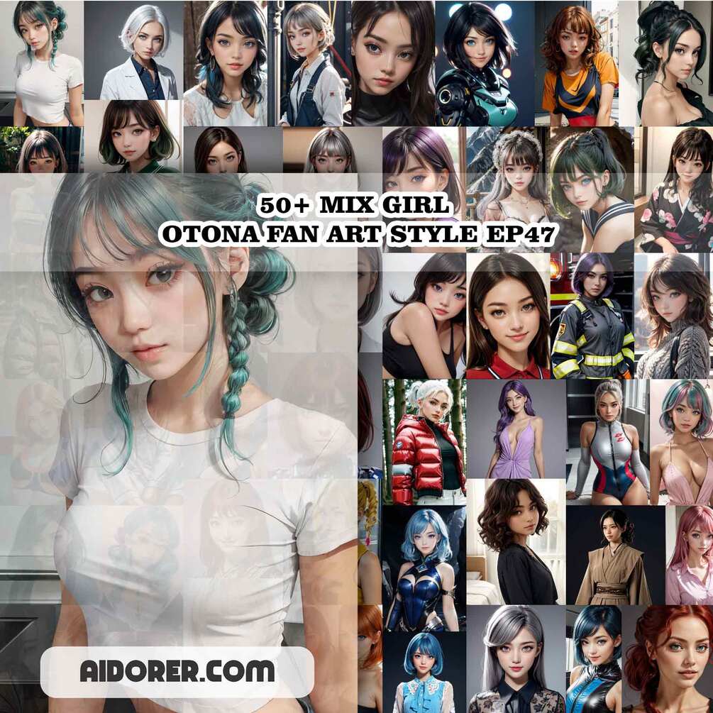 50+ MIX GIRL OTONA FAN ART STYLE EP47