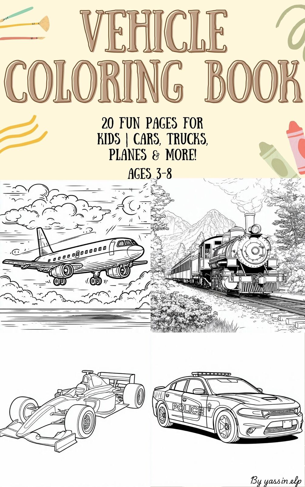 Vehicle Coloring Book - 20 Printable Pages for Kids | Cars, Trucks ...