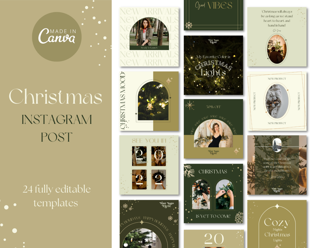 Christmas Canva Template, Instagram Christmas Template