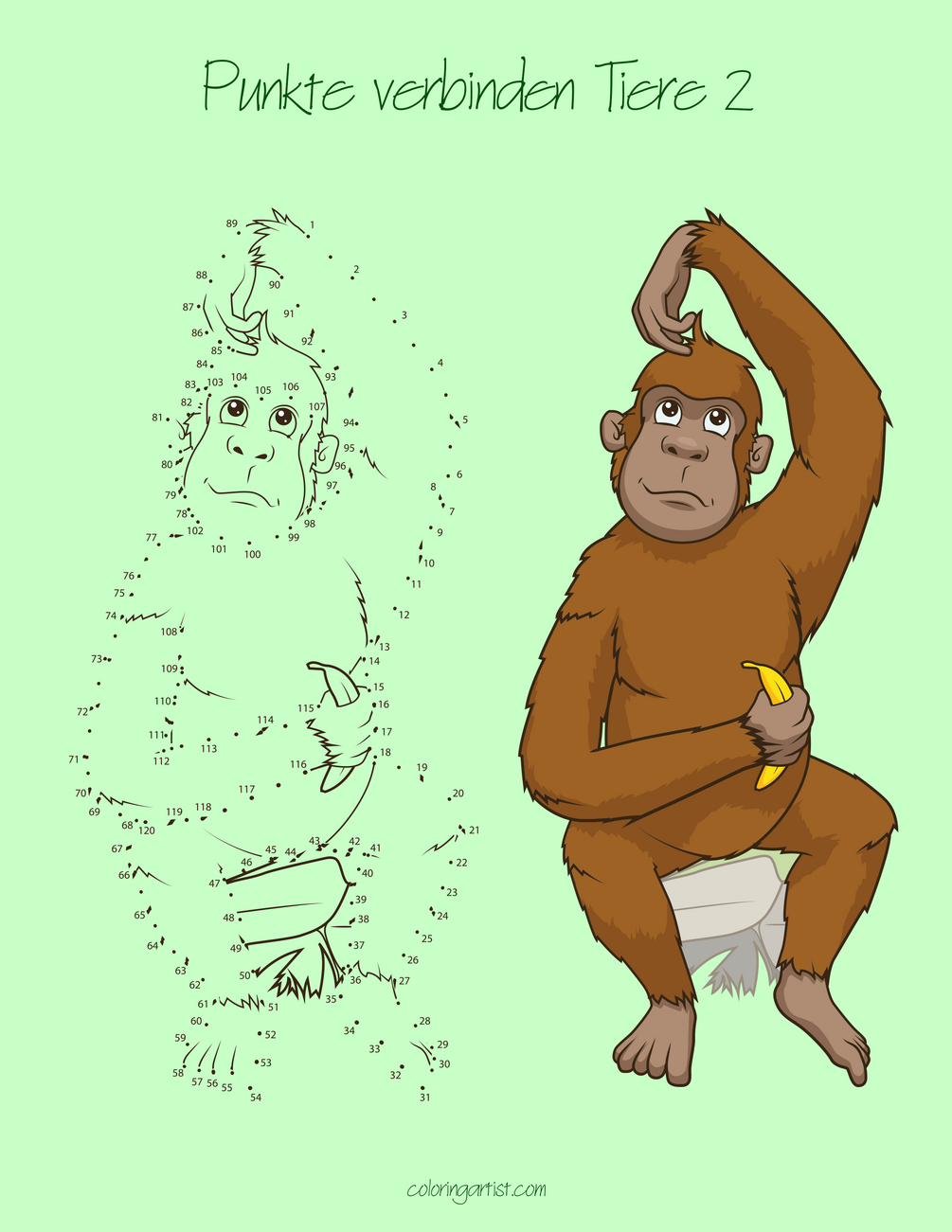 Punkte verbinden - Tiere für Kinder 2