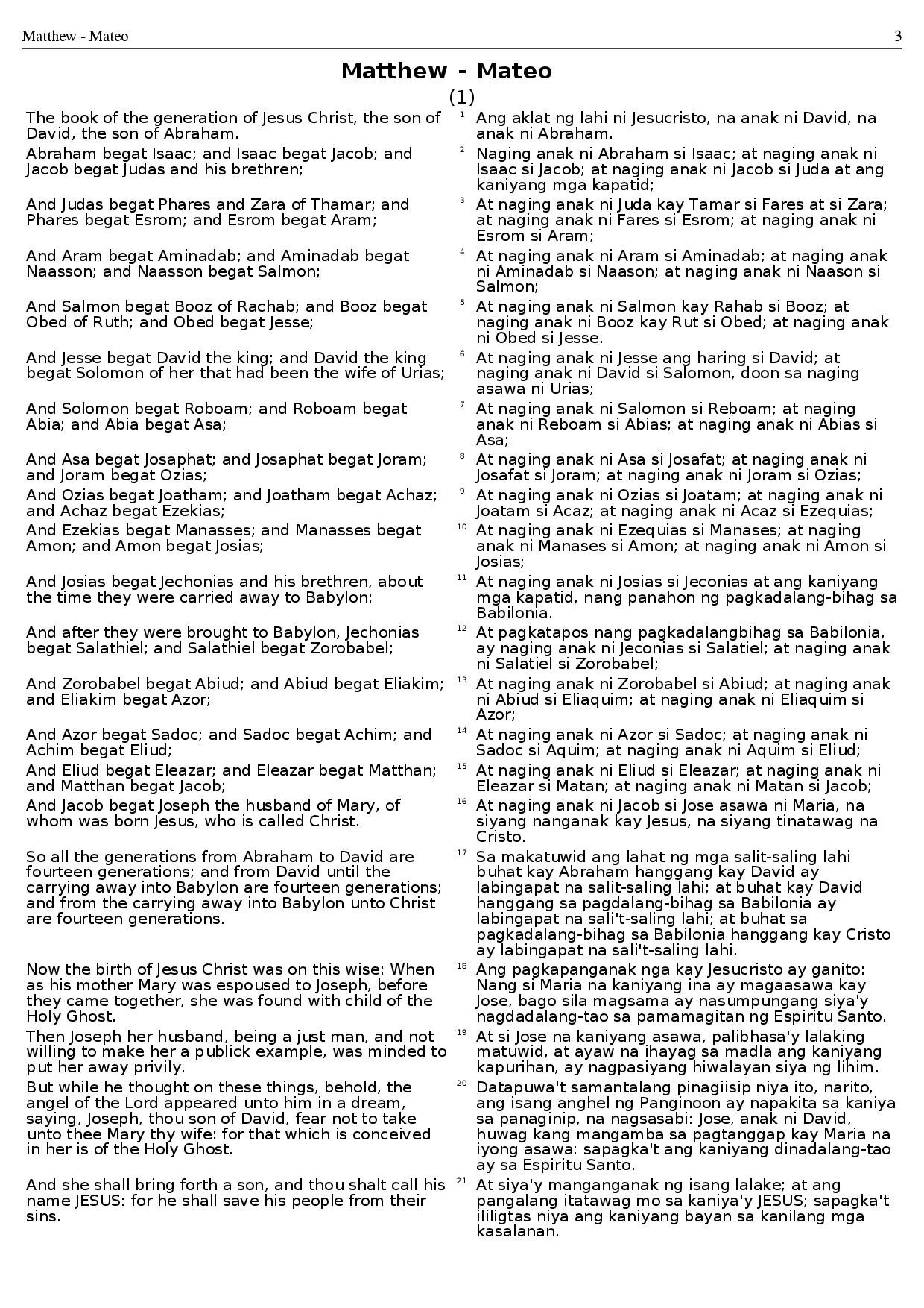 [PDF] New Testament: English - Tagalog parallel text