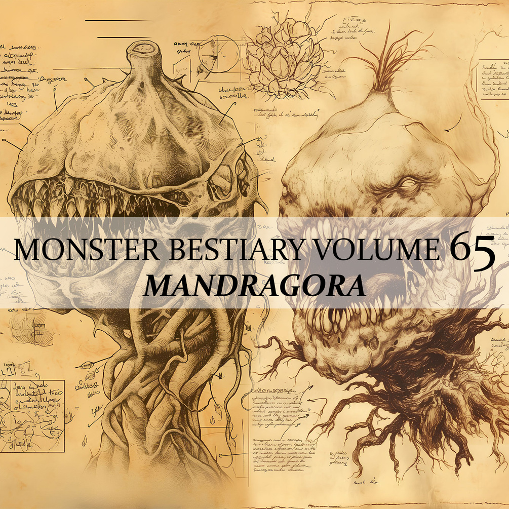 16 Page Monster Bestiary Chapter 65, Monster Encyclopedia Vol 65, 16 JPG Mandragora Mandrake ...