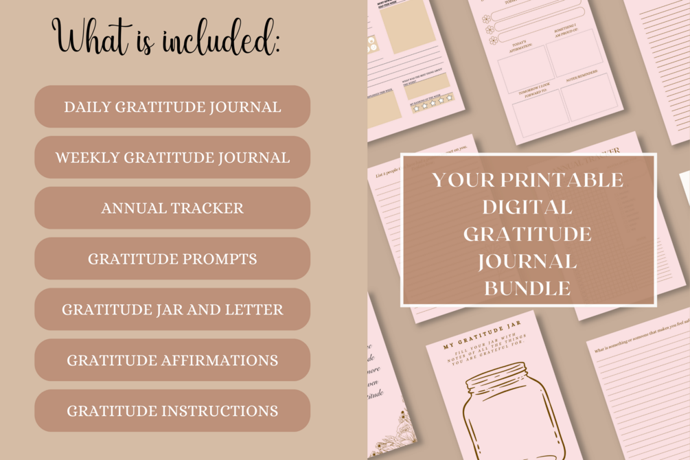Gratitude Journal: Printable Bundle