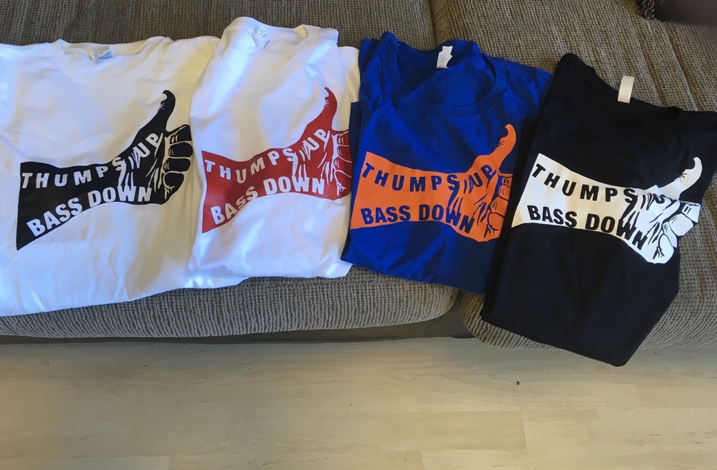 Bass up thumbs down tshirt