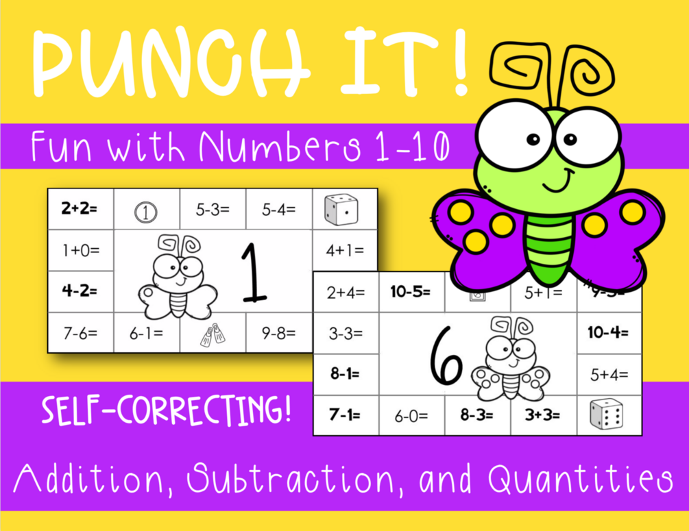 Punch It! Cards: Numbers 1-10