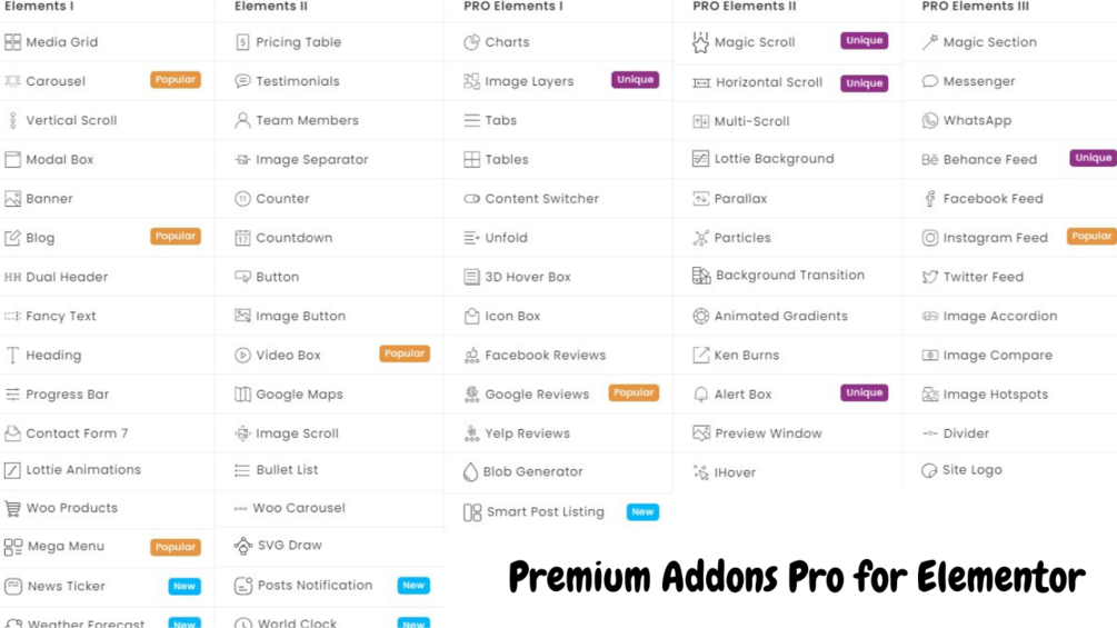 Premium Addons Pro for Elementor