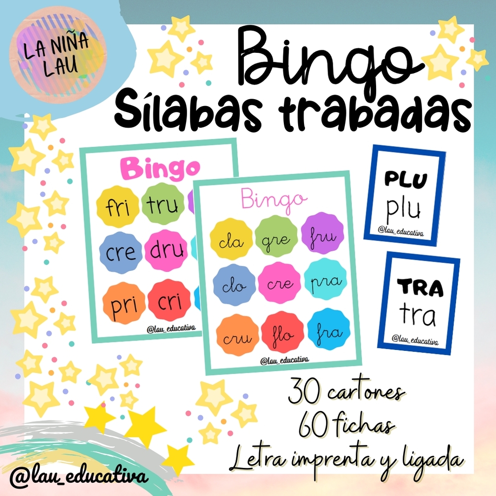 💙Bingo Sílabas Trabadas💙🩵