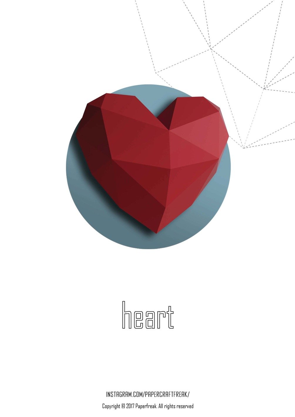 Papercraft heart 4 files of the wall type and volume heart for ...