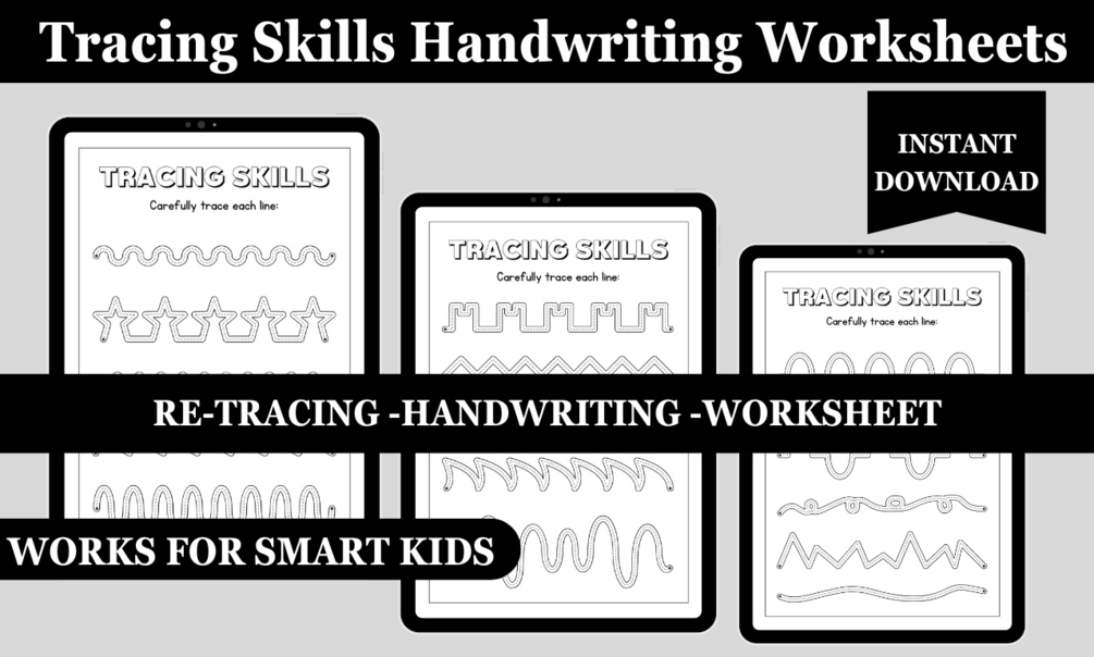 Tracing Skills Handwriting Worksheets