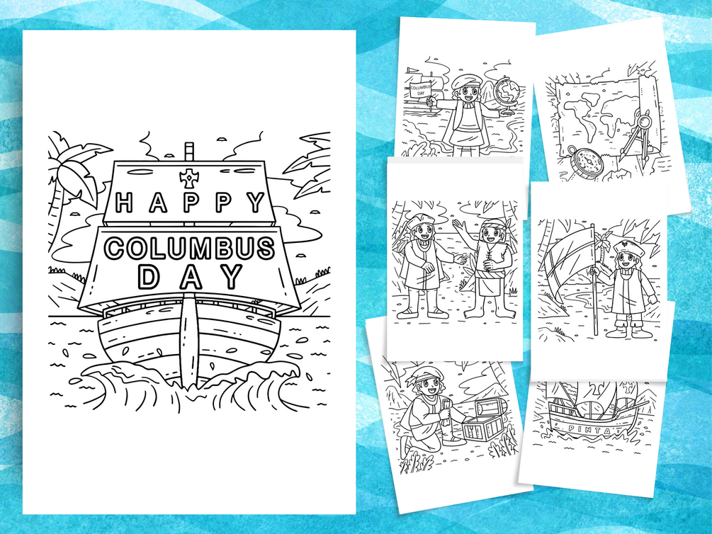 Columbus Day Coloring Pages | 15 Pages Printable Historical Coloring ...
