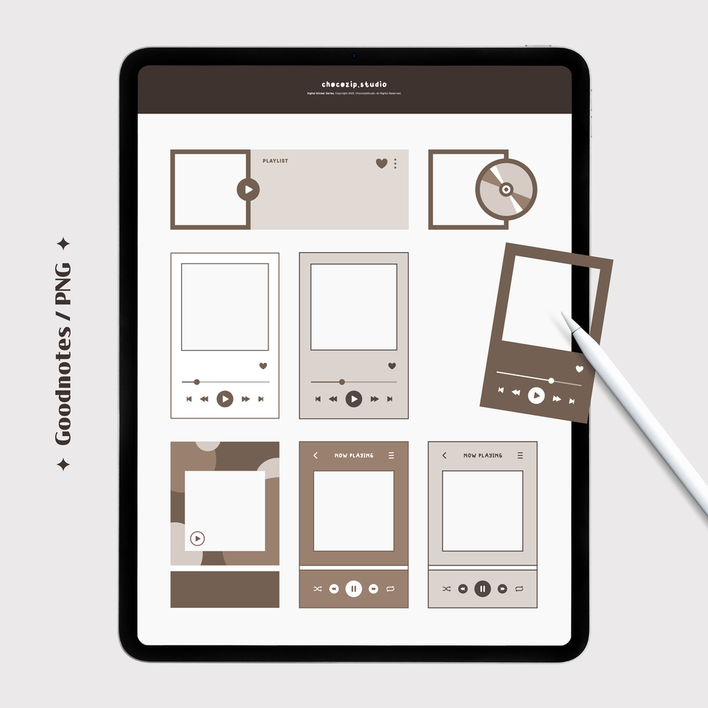 Playlist A - 20 Colors Digital Stickers (Goodnotes/PNG)