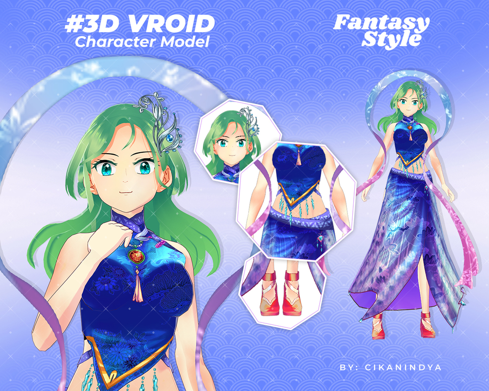 3D Vroid Character, 3D, Vroid, 3d Model Commission, Vtuber Model Free - Interactive 3D Vroid ...