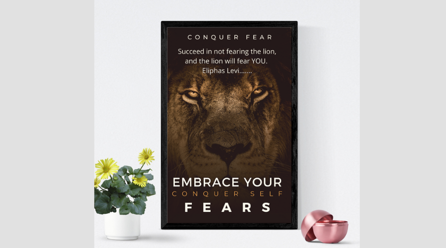 Conquer Fear: Easy Frame Digital Poster - Transform Your Space