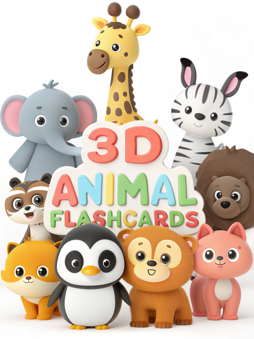 3D Animal flashcards