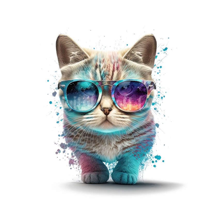 Cool Cats Clipart - Set of 10 High-Quality JPGs - Digital Download for ...