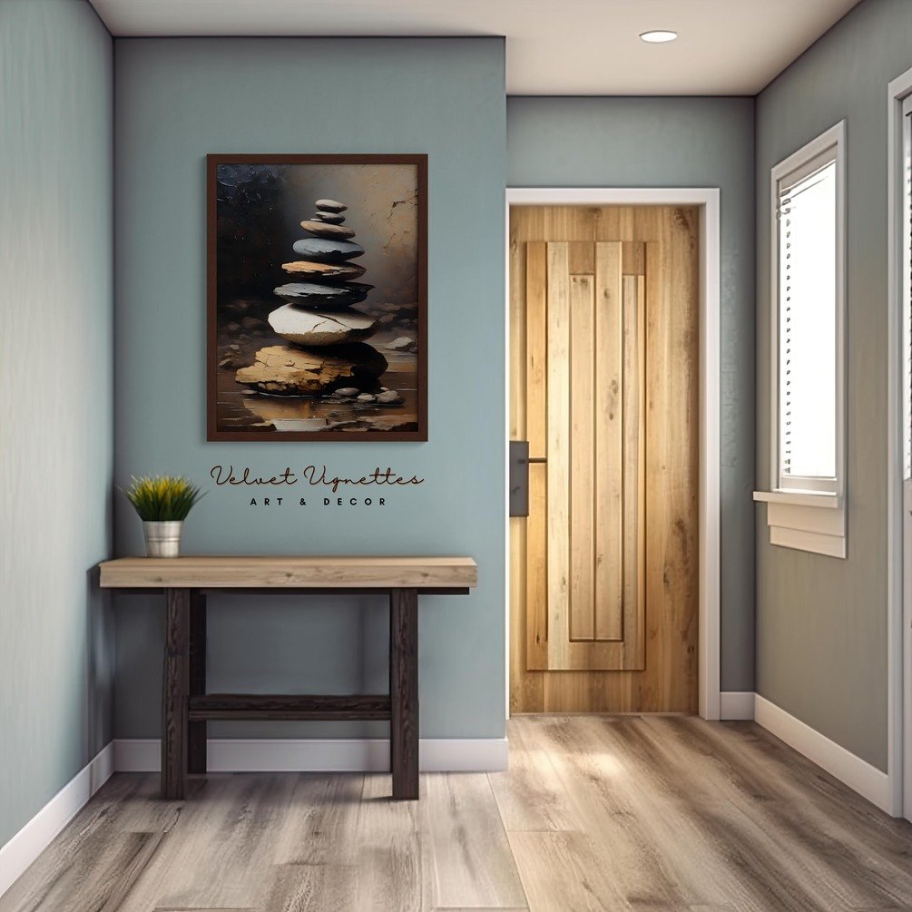 Zen Stone Balance Art Print | Mindfulness Meditation Wall Decor ...