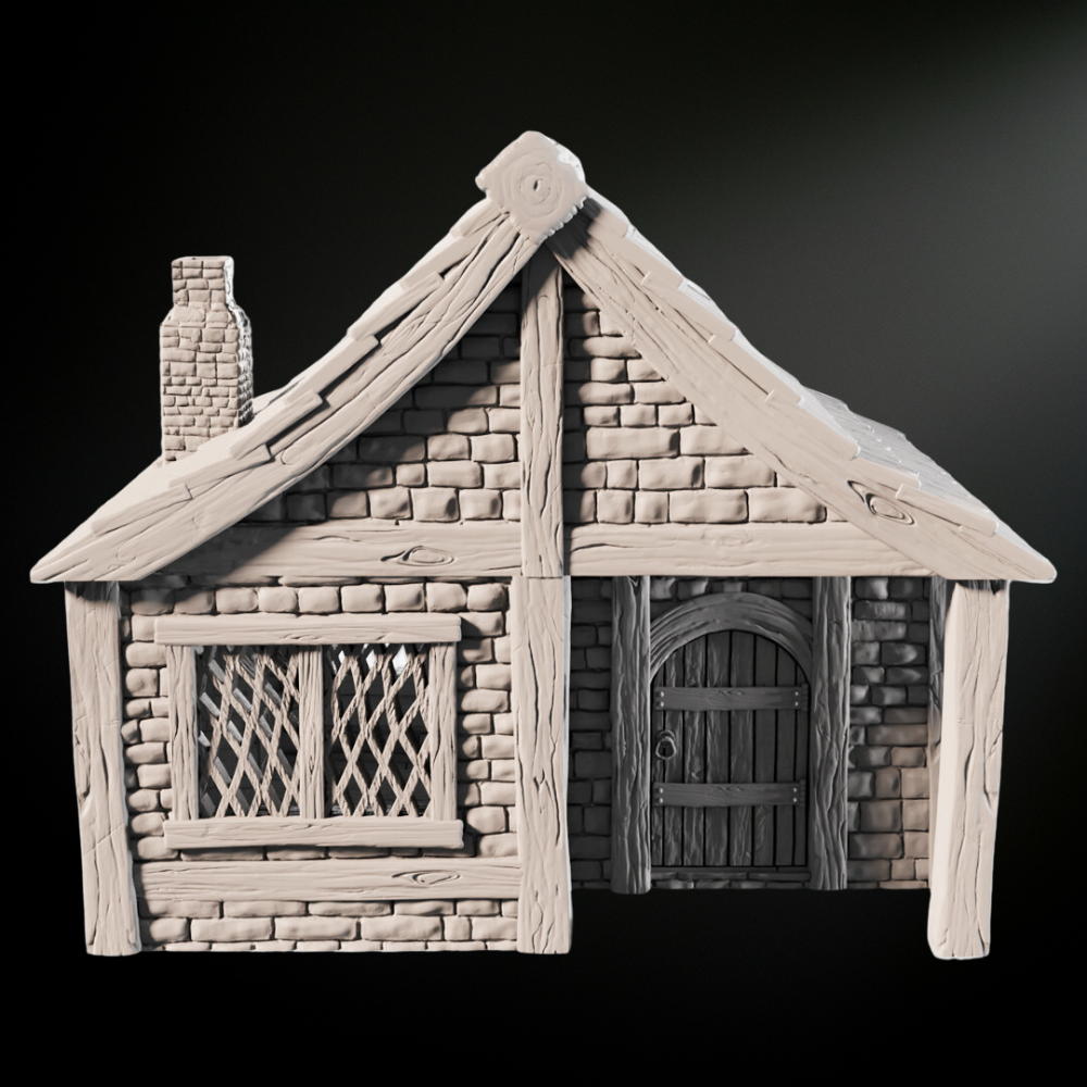Medieval Fantasy Cottage House III STL - 3D Printable Terrain ...