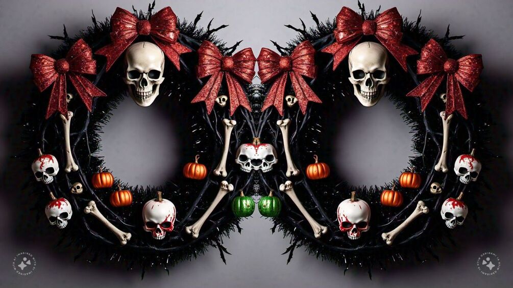 "Spooky Christmas Wreath: A Hauntingly Festive Decoration" #SpookyChristmas
