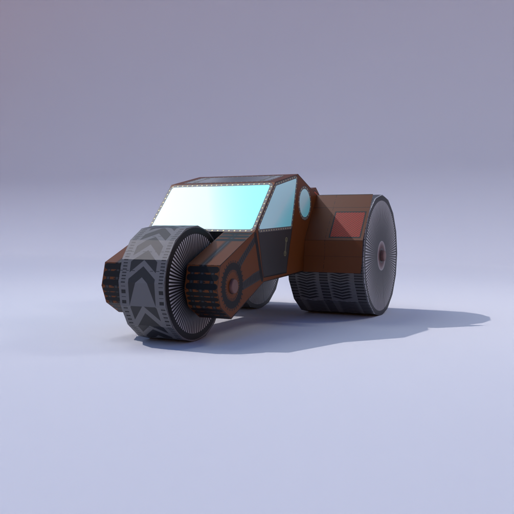 3D Printable Template: Futuristic Tri-Wheel Rover for Planetary Travel