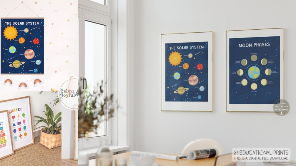 Set of 21 Educational Posters for Preschoolers, Playroom Rules Set ...