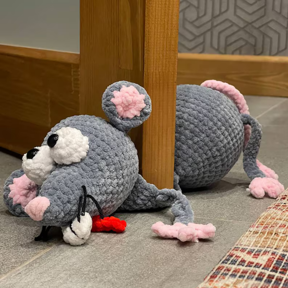 Rat Door Stopper - Easy Amigurumi Crochet Squashed Rat Doorstop Pattern ...