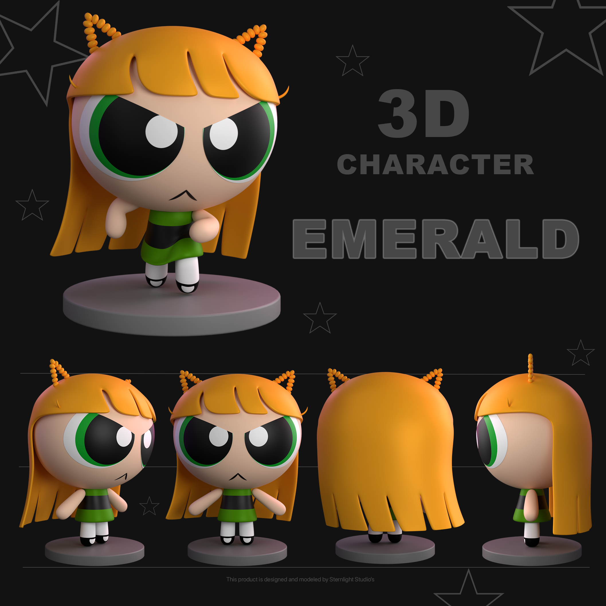 EMERALD - Custom Powerpuff Character 3D Model