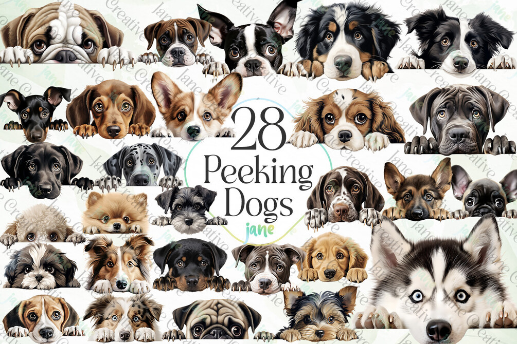 Peeking Dogs Sublimation Bundle svg