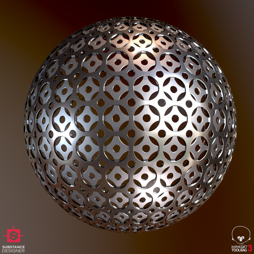 Substance Designer - Circular Metallic Grid