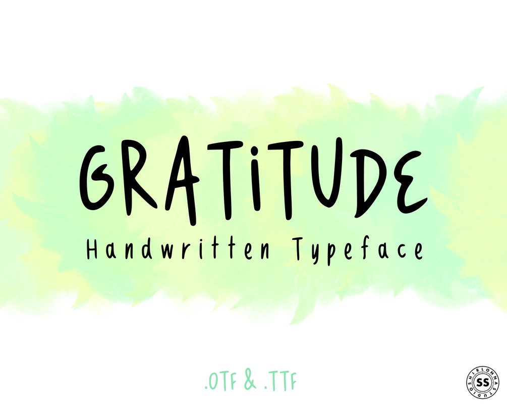 Gratitude Typeface | .OTF & .TTF Handwritten Font | Procreate–compatible