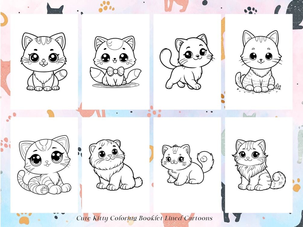 Cute Kitty Coloring Pages (75 Pages) | Purr-fect Fun: 75 Cute Kitty ...