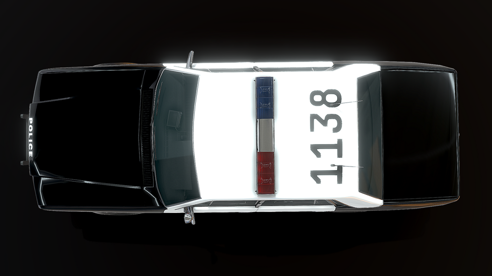 (FREE PRODUCT) 80s Generic Police Car 3D Model