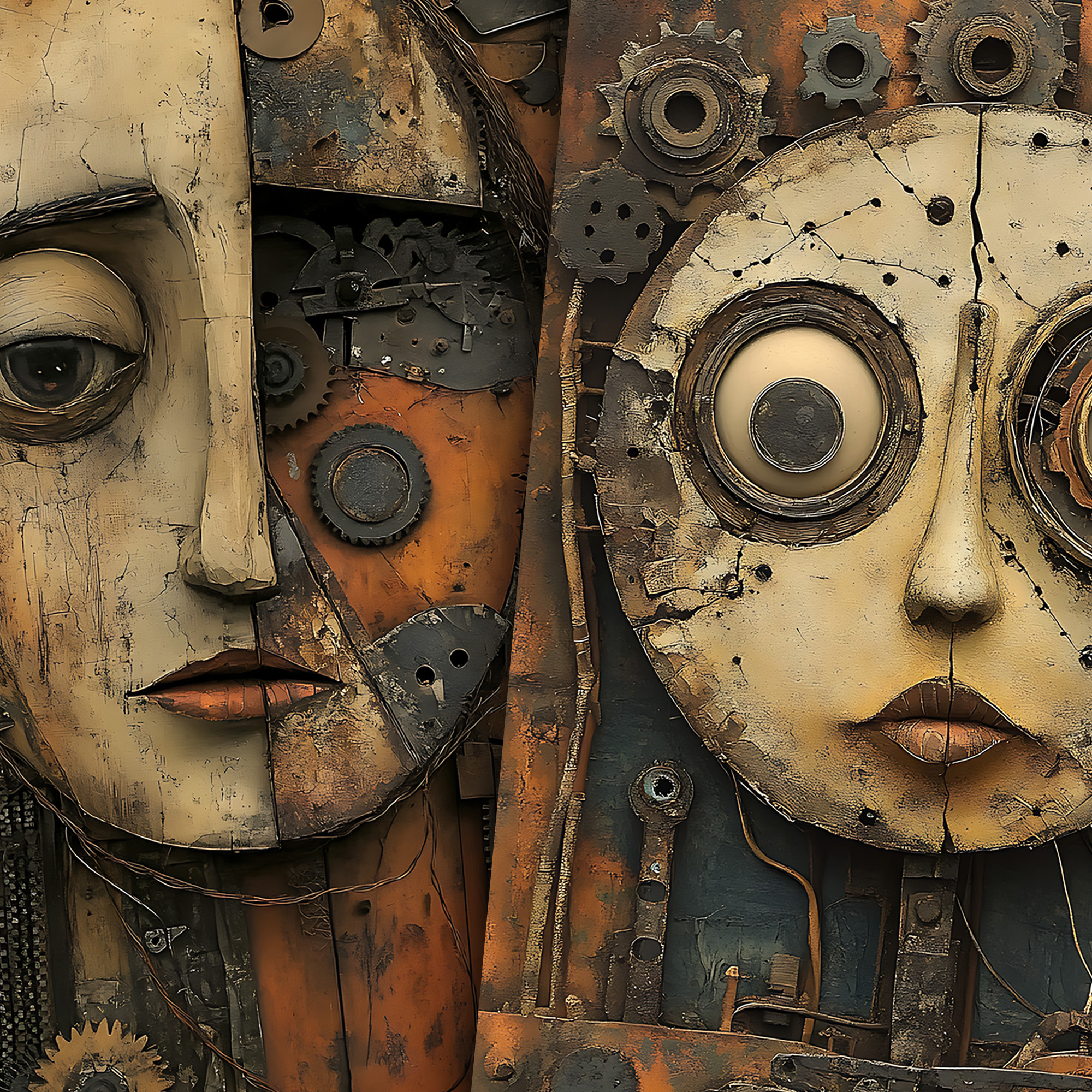 30 pc Junk Assemblage Art Character Portrait Collage Printable Junk ...