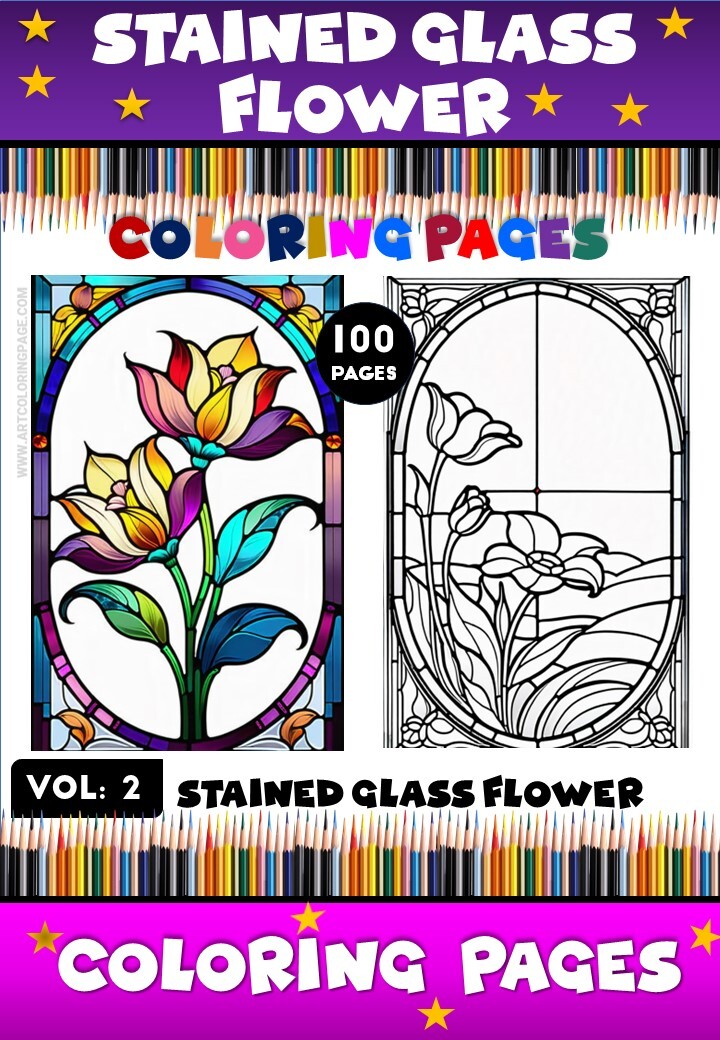 Unleash Your Inner Artist with Glass Flower Coloring Pages Vol - 2!