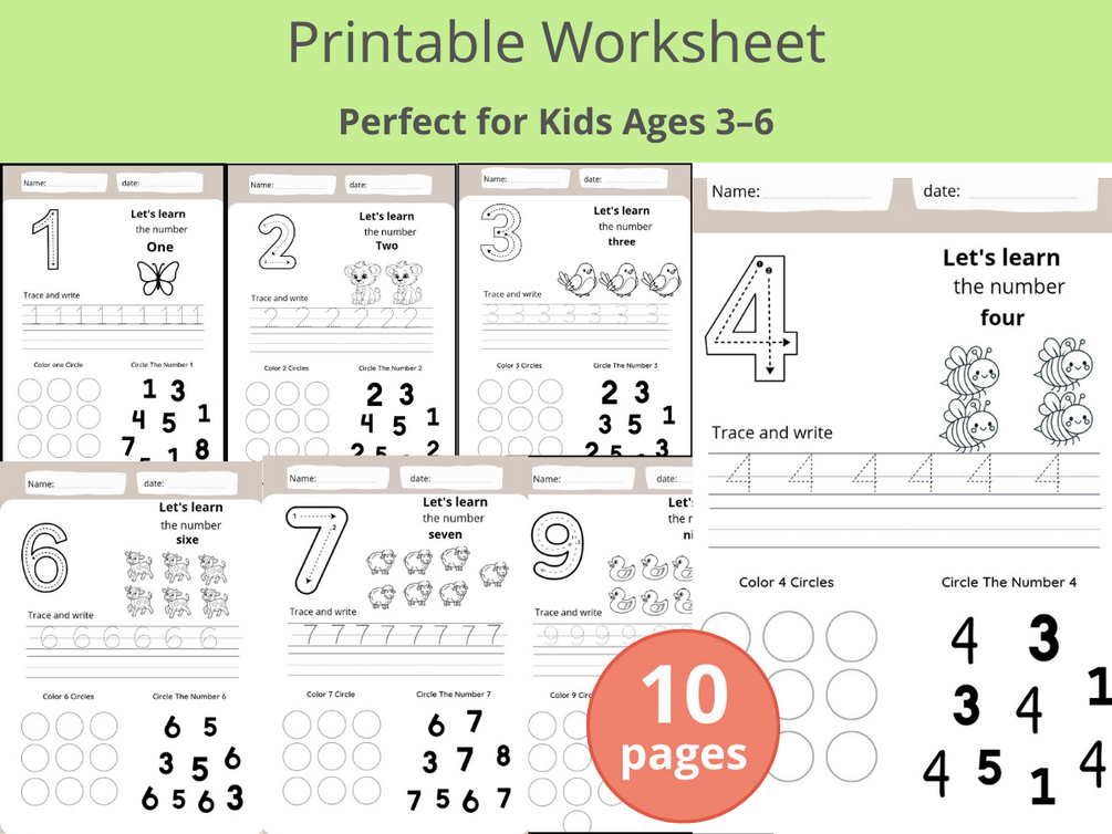 Learn Numbers 1–10 | Fun Tracing & Coloring Workbook for Kids
