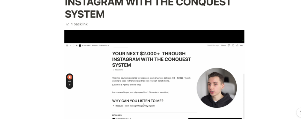 YOUR NEXT $2.000+ THROUGH INSTAGRAM WITH THE CONQUEST SYSTEM