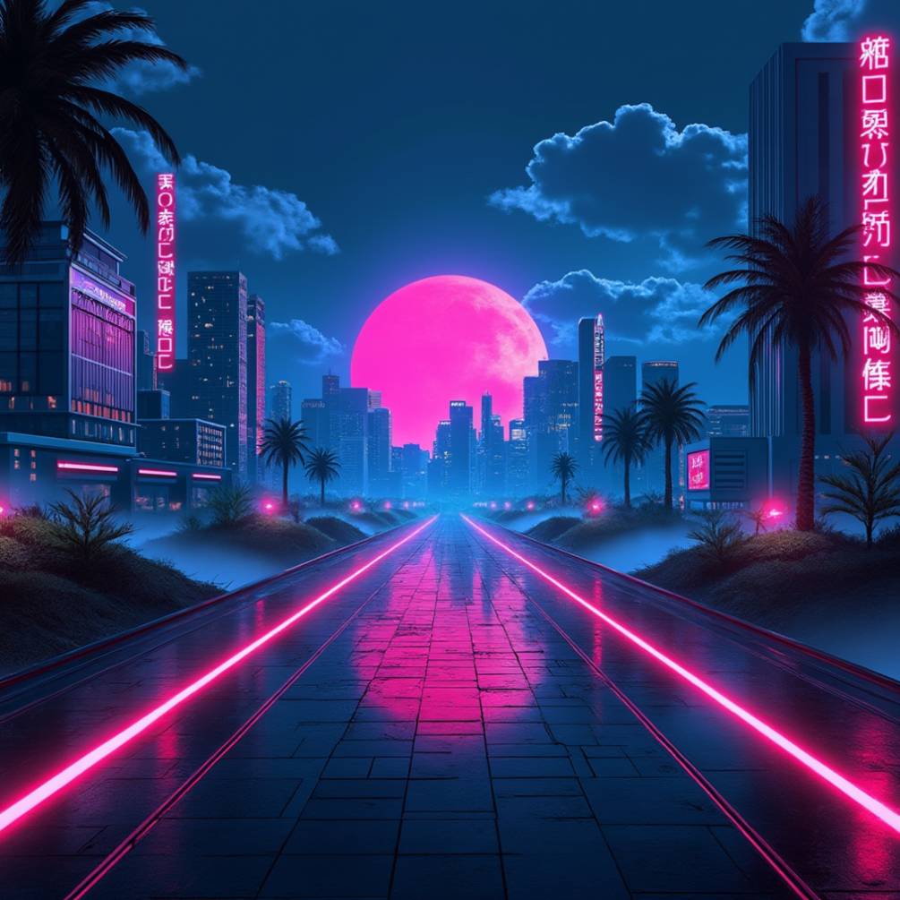 Retro Future Midnight Sky Wallpaper Pack