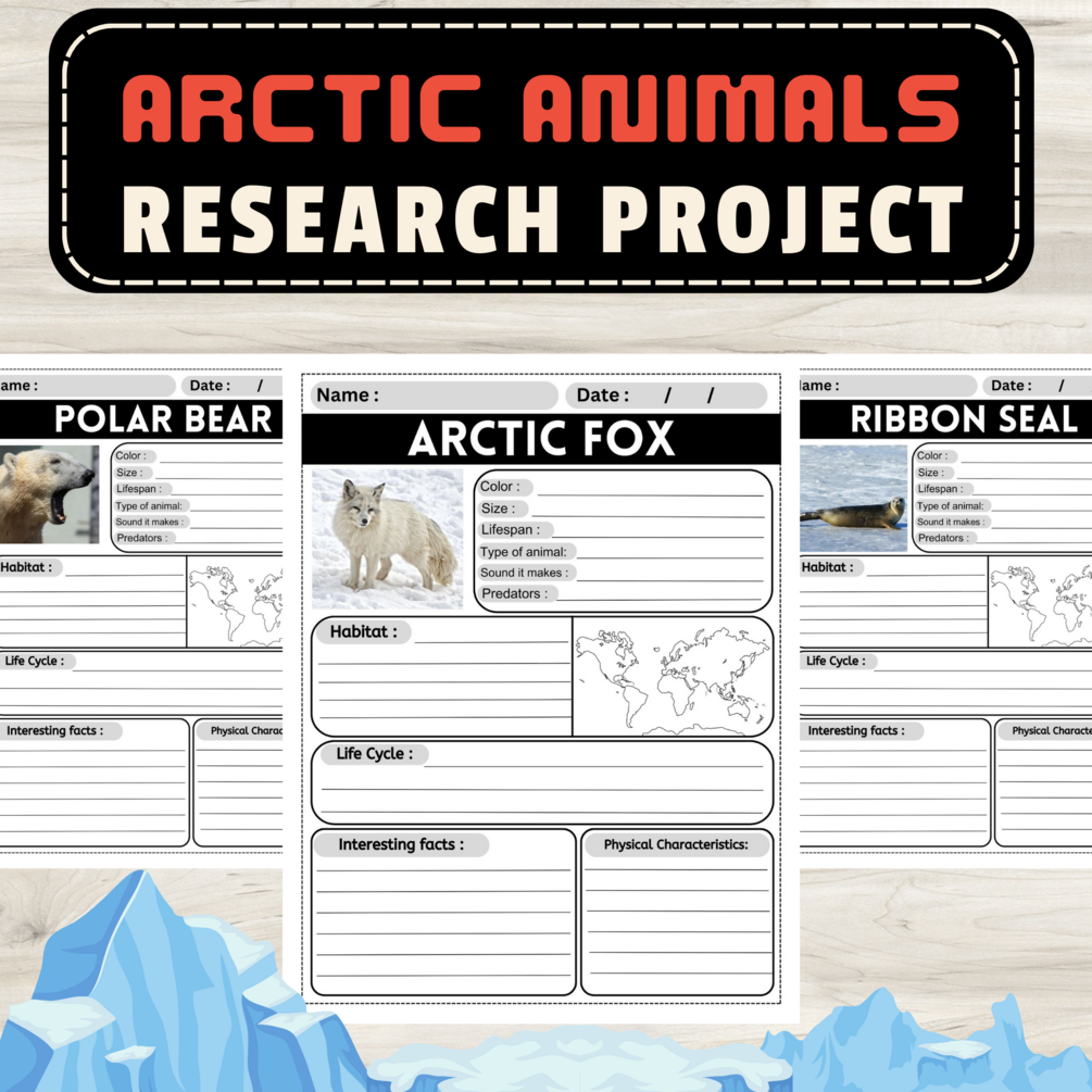 Arctic Animals Adventure: 30 Research Project Templates for Curious Minds!