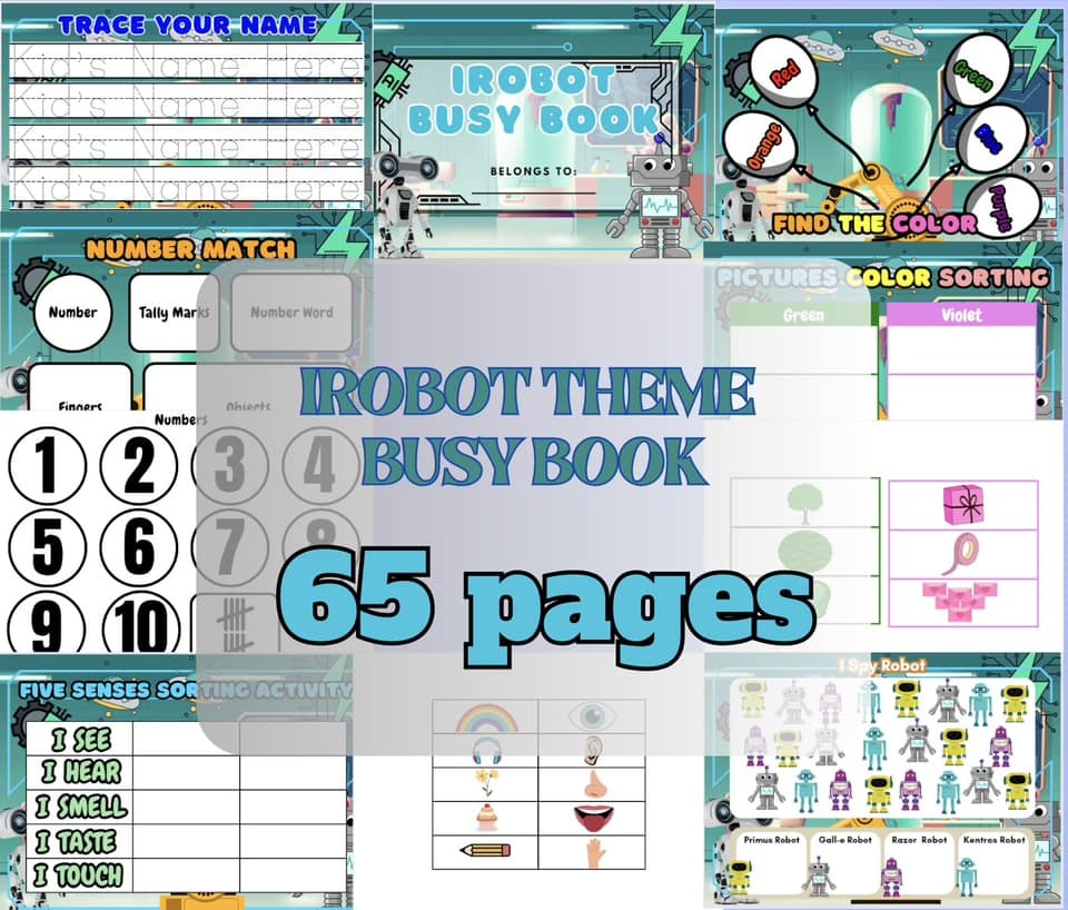 6 Pcs Artistic Busy Books Bundle for Kids + FREEBIES ( EDITABLE AND PRINTABLE)