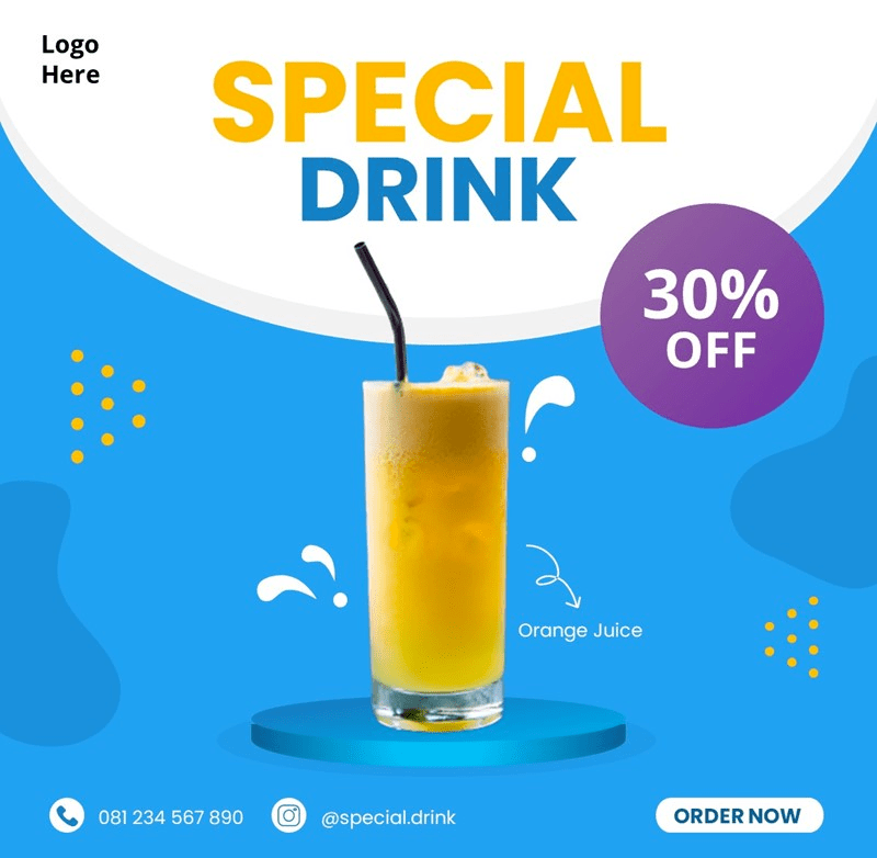 Instagram Beverages Brochure Templates - PPT Version